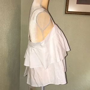 bp | Tops | Bp White Tiered Ruffled Popover Tank Top Size Xl | Poshmark